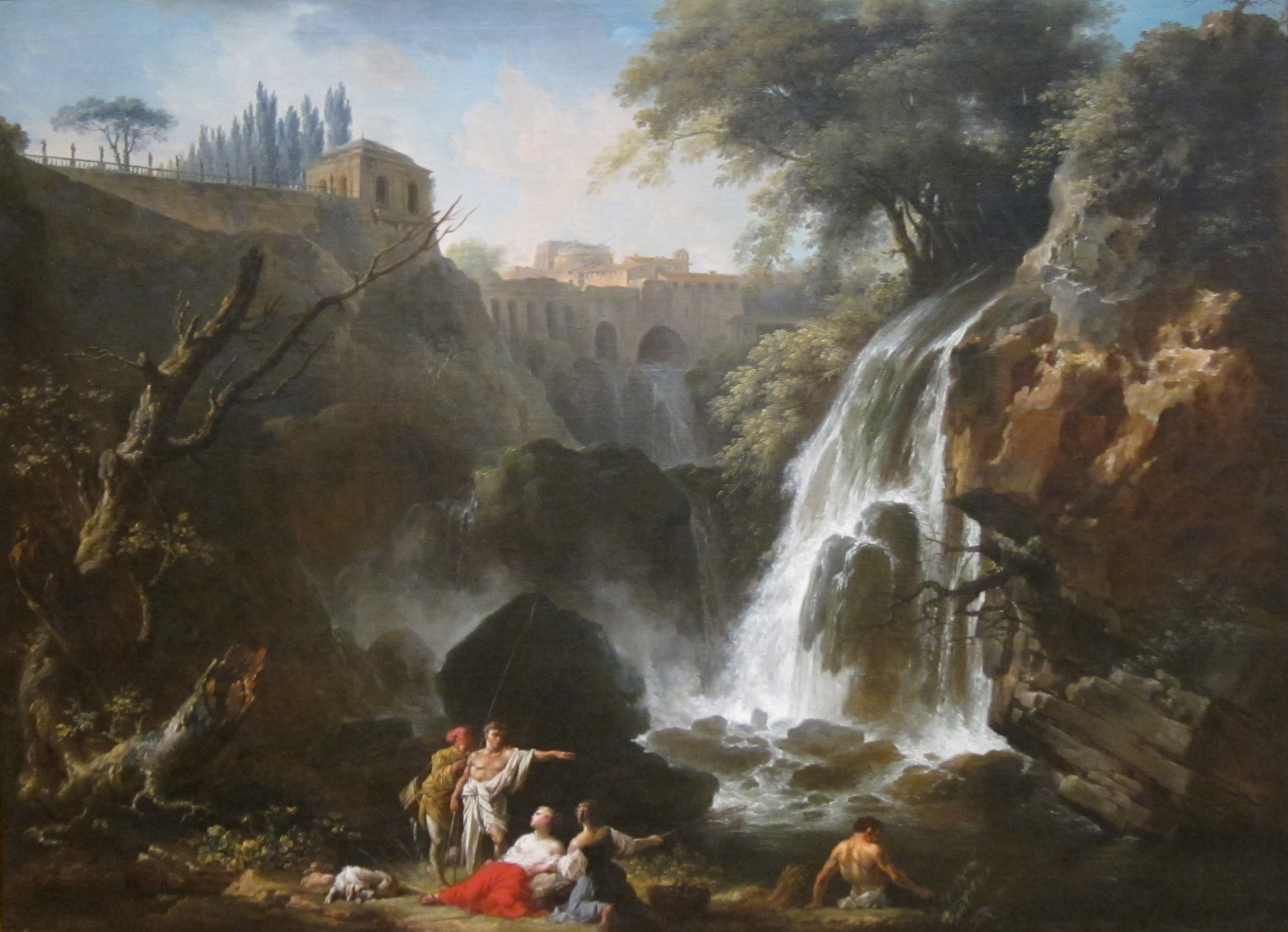 the Cascades of Tivoli, Oil on Canvas Painting by Claude-joseph Vernet ...