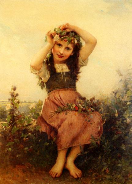 A crown of flowers - Léon Bazile Perrault - WikiArt.org