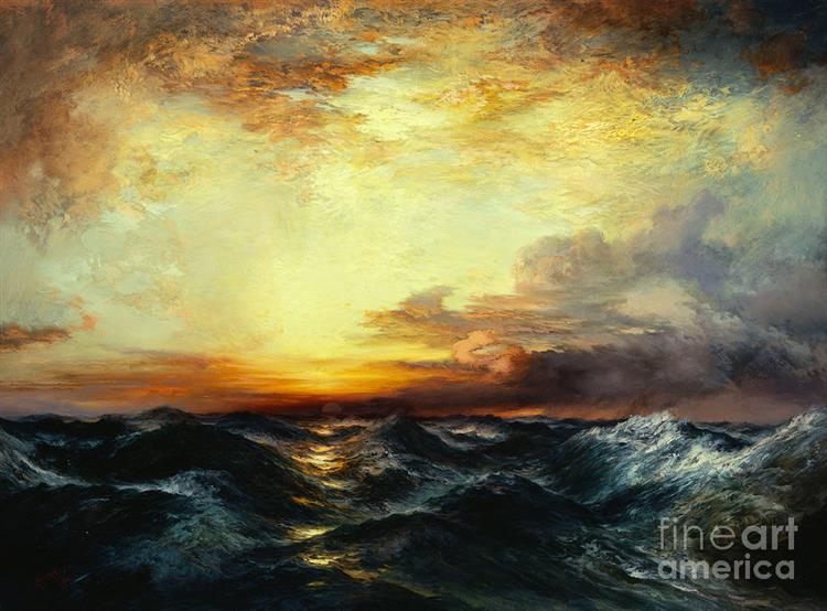 Pacific Sunset - Thomas Moran - WikiArt.org