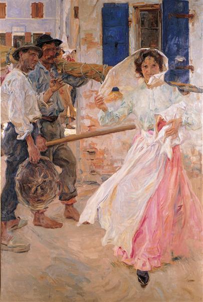 Conversation in Burano, 1904 - Umberto Veruda - WikiArt.org