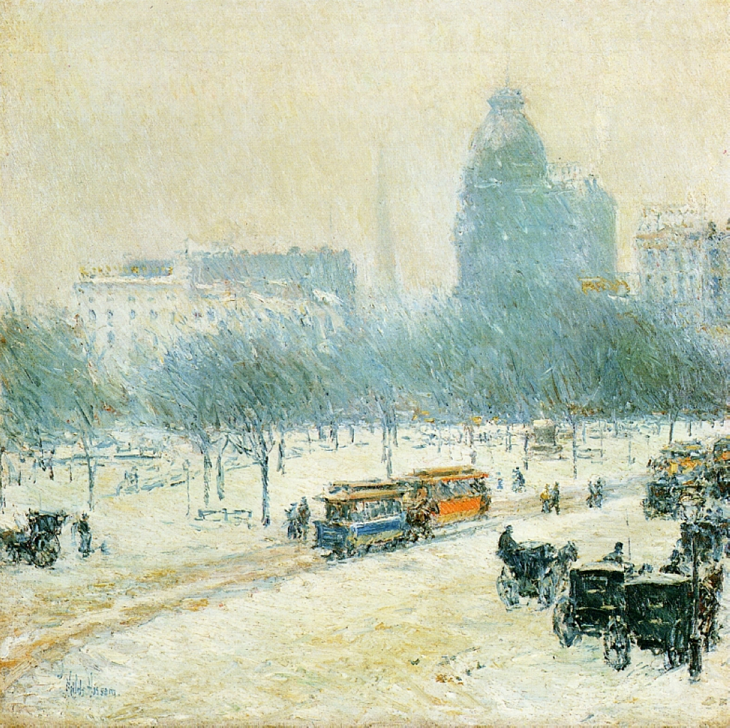 Winter in Union Square, 1892 - Childe Hassam - WikiArt.org