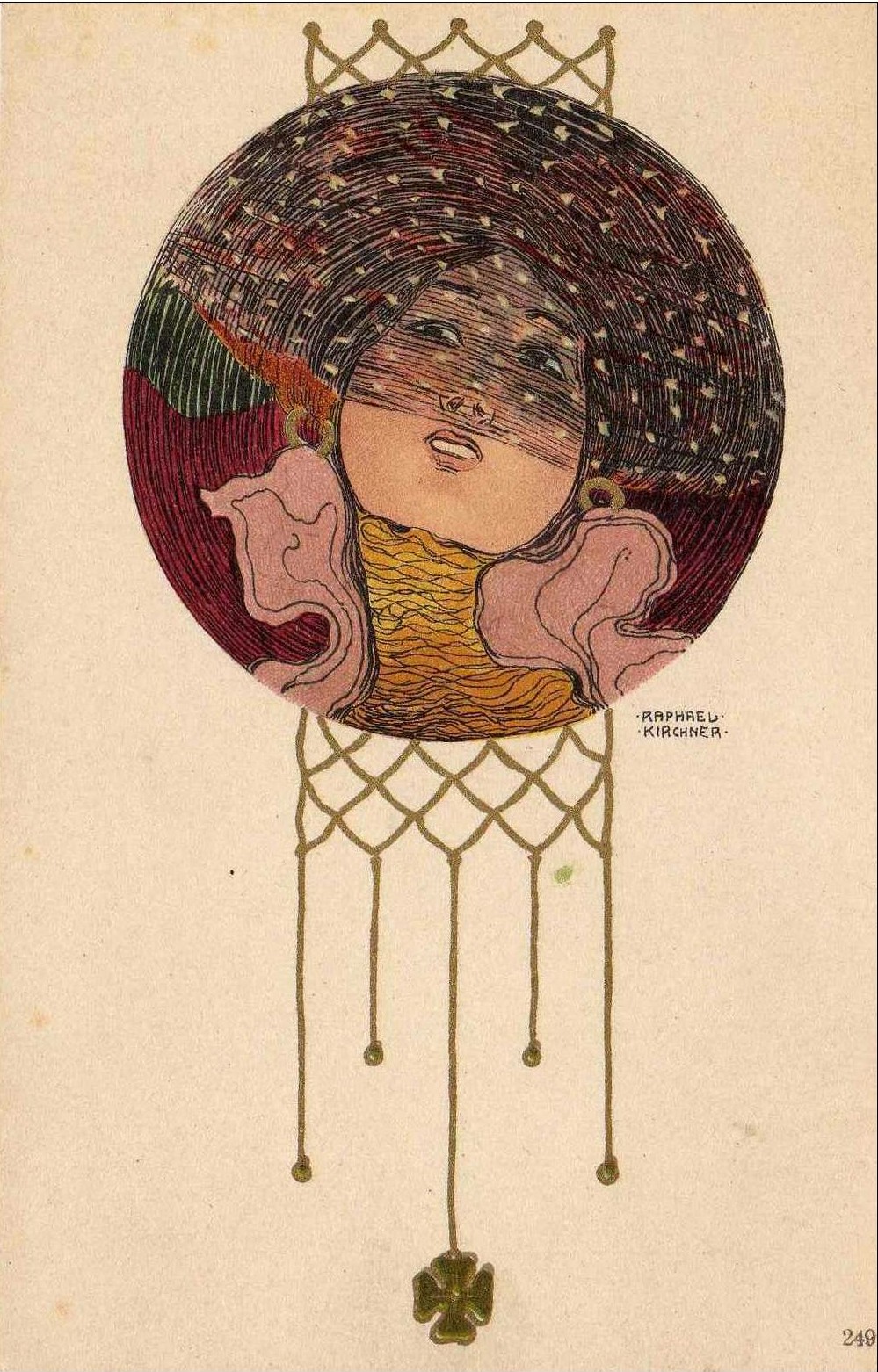 Girls heads in a circle, 1901 - Raphael Kirchner - WikiArt.org