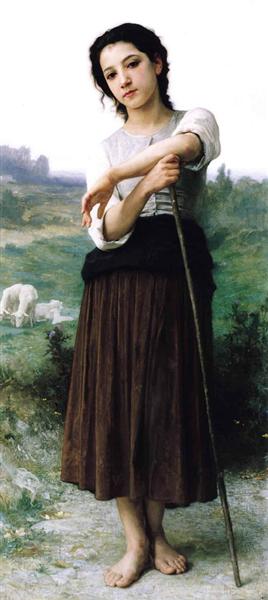 Young Shepherdess Standing, 1887 - William-Adolphe Bouguereau - WikiArt.org